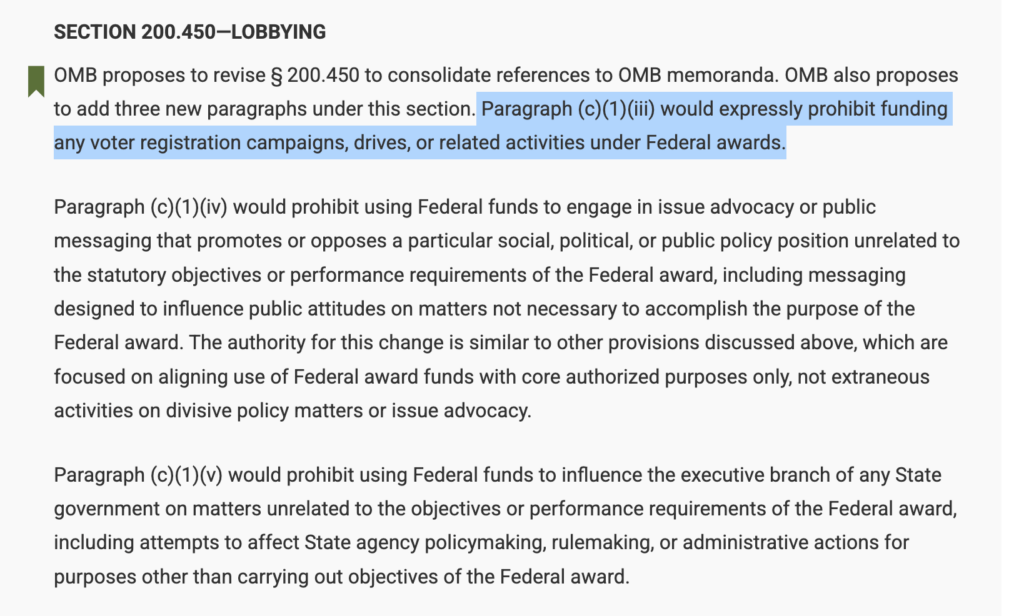 Take Action: OMB’s New Proposed Rule Around Voter Engagement ...